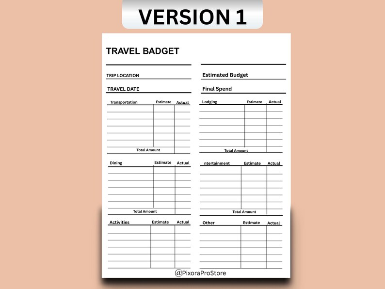 Travel Budget Planner, Vacation Expense Tracker (A4 & Letter PDF) - Etsy