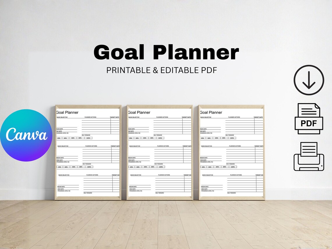 College Goal Planner 2026, Academic Study Plan (printable PDF) - Etsy