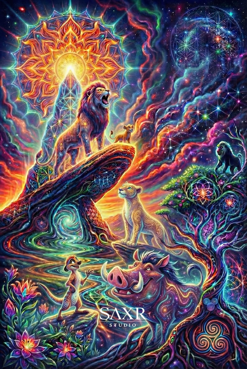 Lion King Fine Art Print – Trippy Animal Wall Art, Limited Edition ...