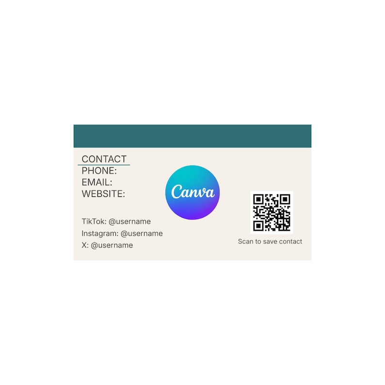 Editable QR Code Digital Business Card | Canva Template (digital ...