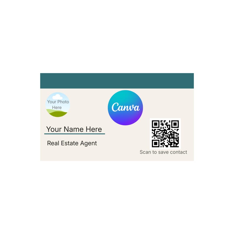 Editable QR Code Digital Business Card | Canva Template (digital ...