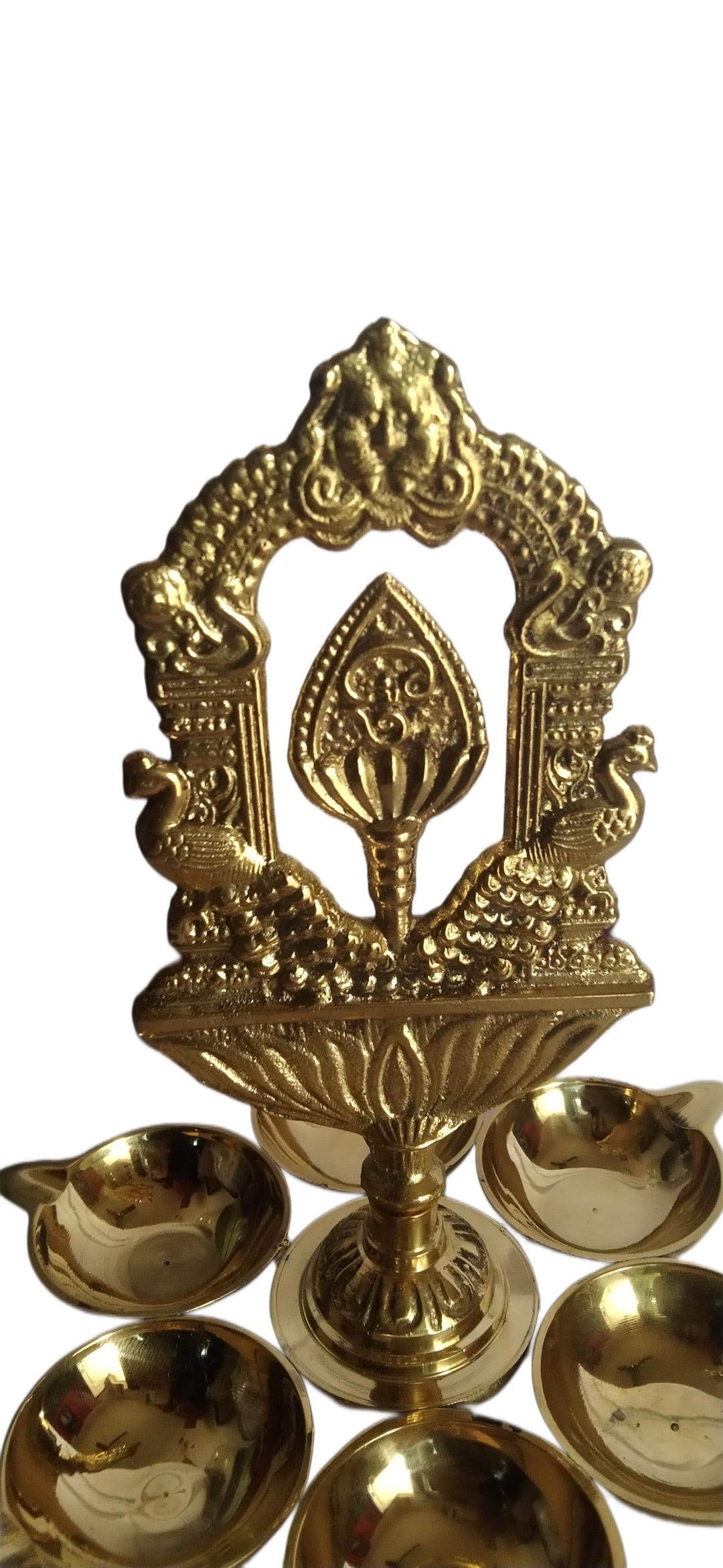 Handcrafted Brass Vel Vilakku Oil Lamp, Hindu Religious Decor - Etsy