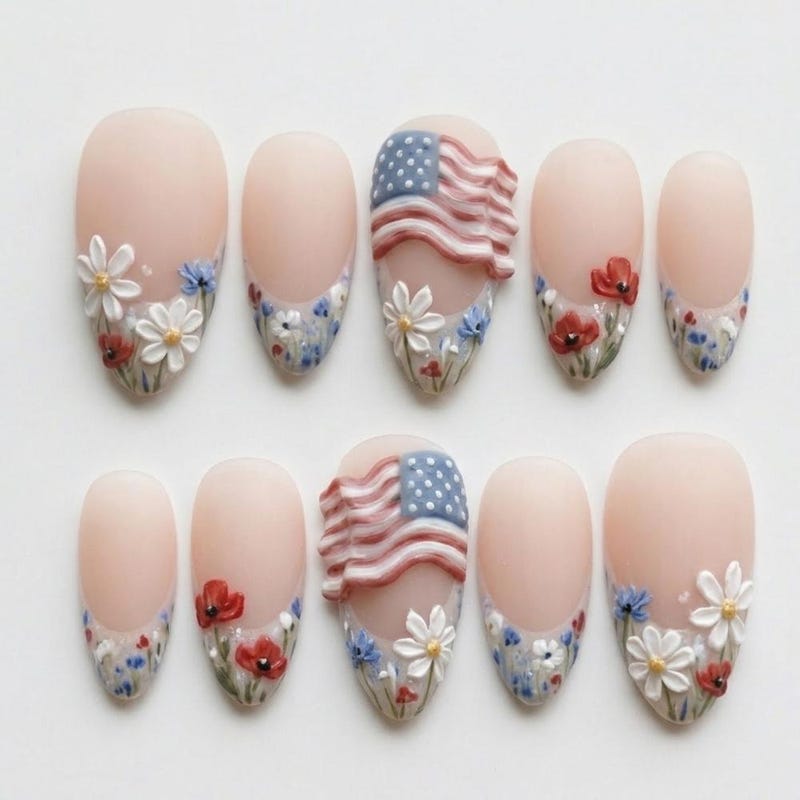 French Tip 3d Flower - Etsy