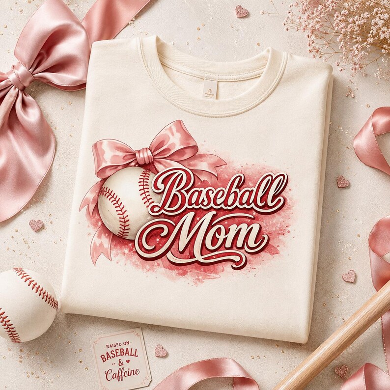 Baseball Mom Coquette Bow PNG | Baseball Mama Sublimation | Game Day ...