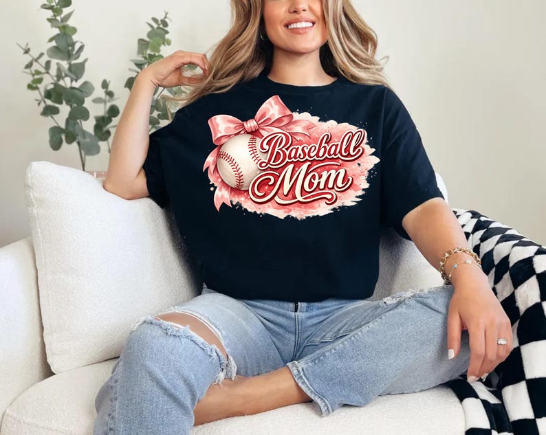 Baseball Mom Coquette Bow PNG | Baseball Mama Sublimation | Game Day ...