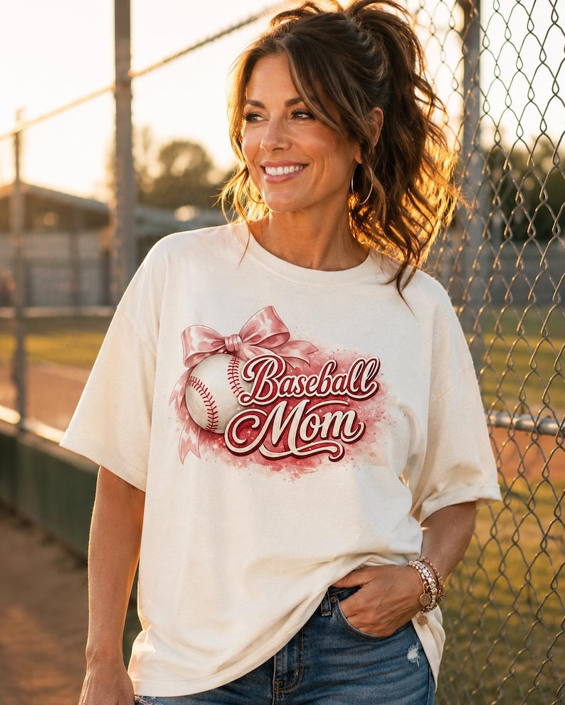 Baseball Mom Coquette Bow PNG | Baseball Mama Sublimation | Game Day ...
