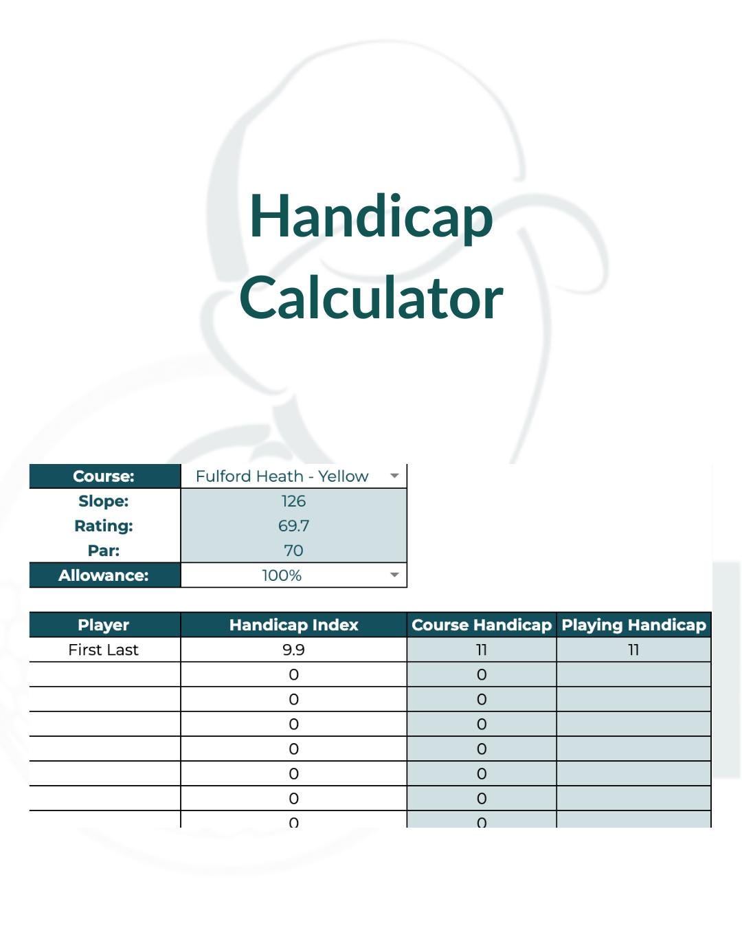 WHS Golf Handicap Calculator Tool - Etsy