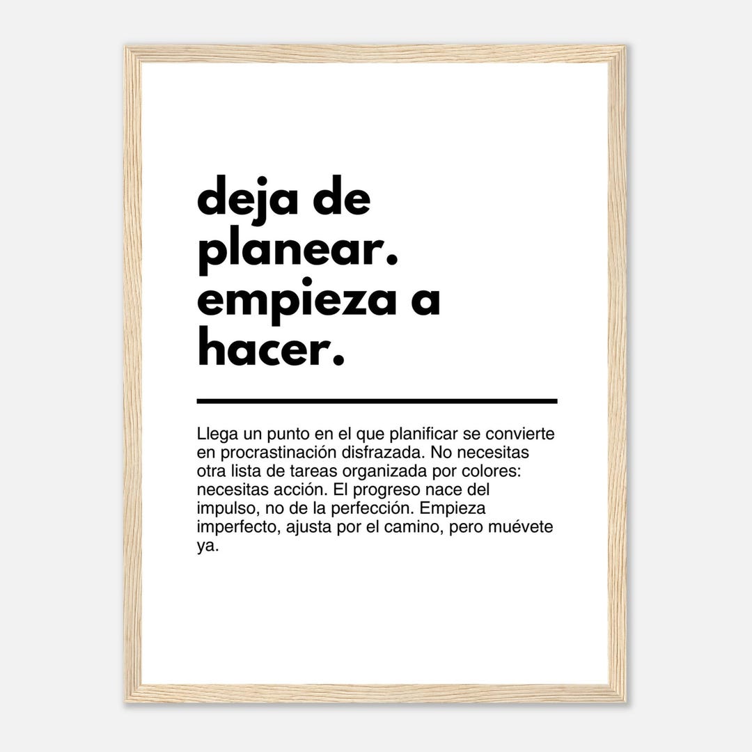 Spanish Office Decor | Stop Planning Poster | Printable Motivational ...