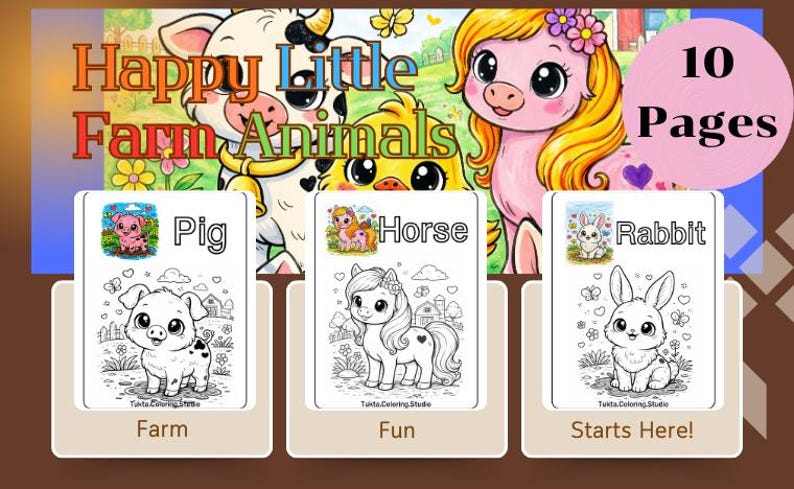 Farm Animals Coloring Book | Kids Printable Pages (PDF & PNG Download ...