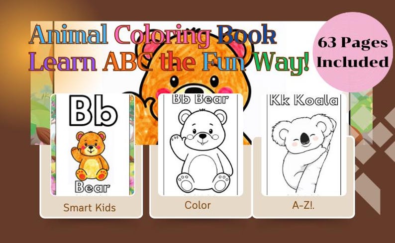 A-Z Animals Coloring Pages for Kids | Alphabet Animal Coloring Book ...