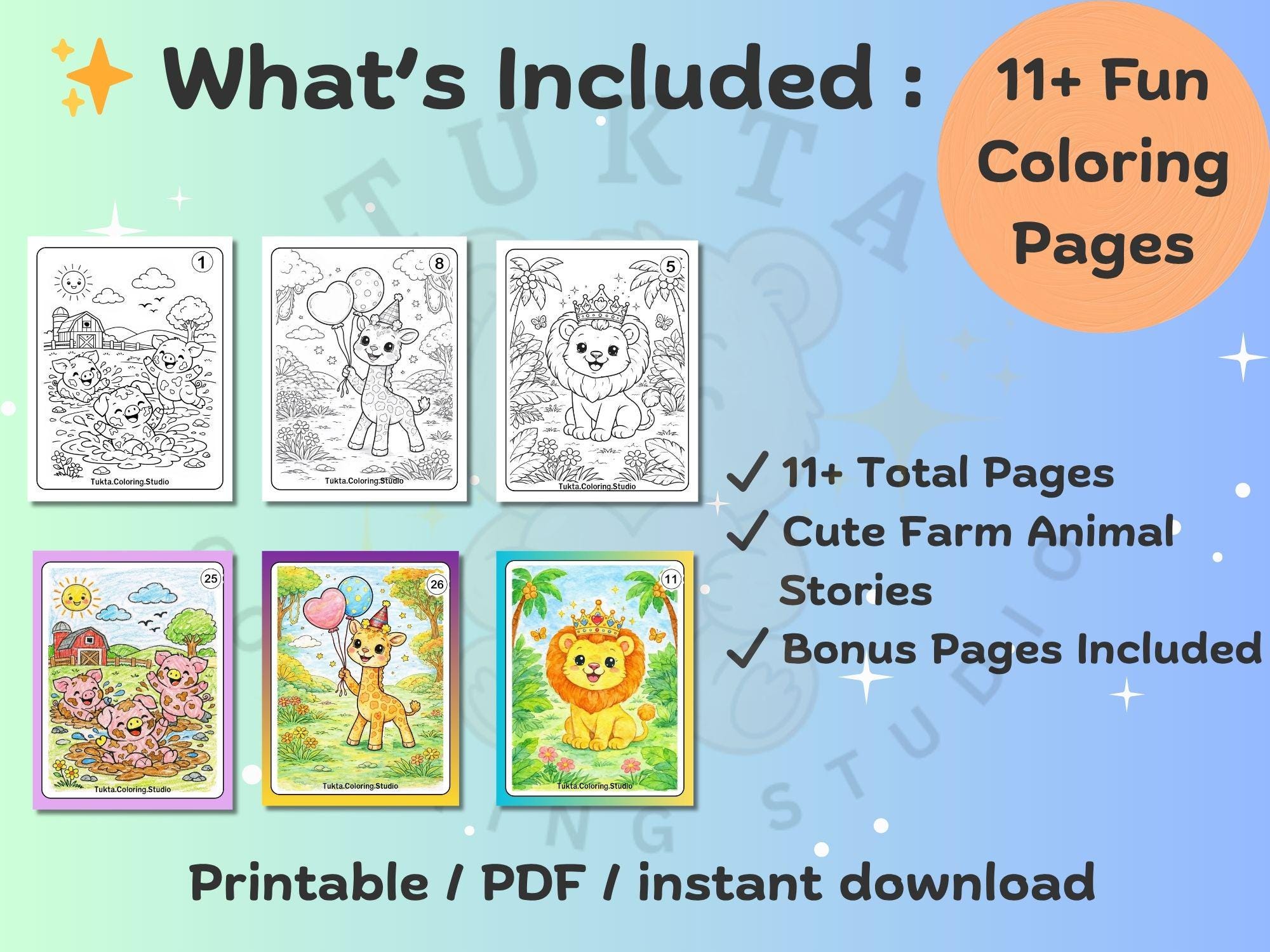 Animal Adventures Coloring Book Ep.1 | Story-based Kids Activity (PDF ...