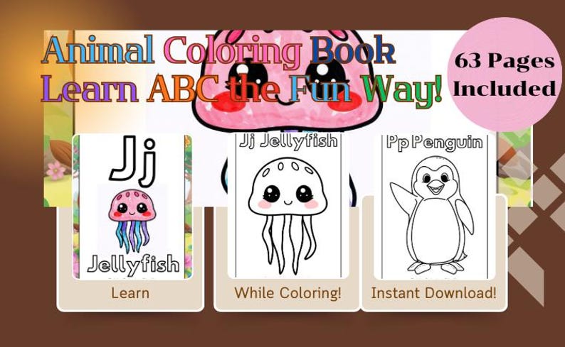 A-Z Animals Coloring Pages for Kids | Alphabet Animal Coloring Book ...