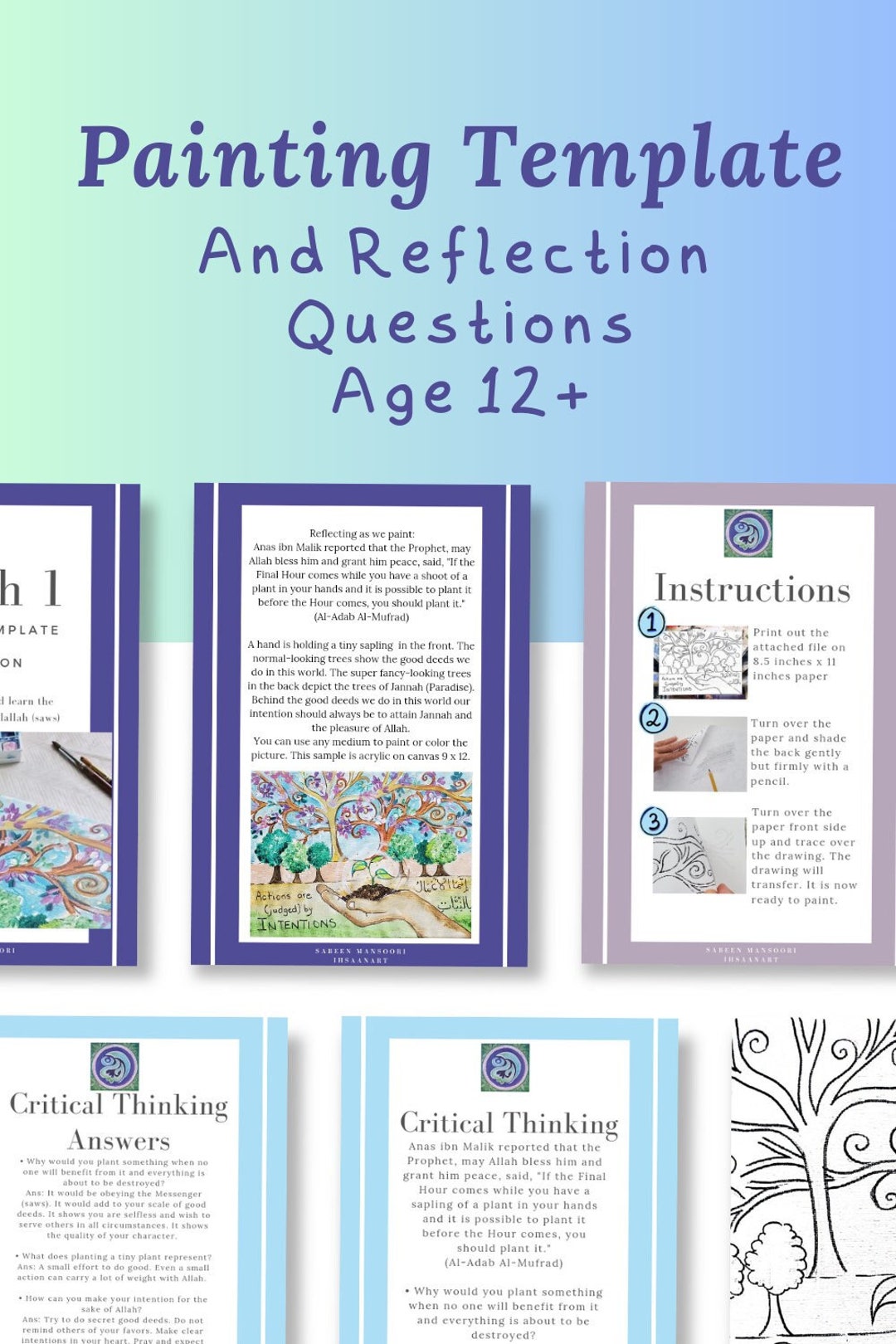 Islamic Art Printable, Painting, Tracing, Hadith, Reflection, Islamic ...