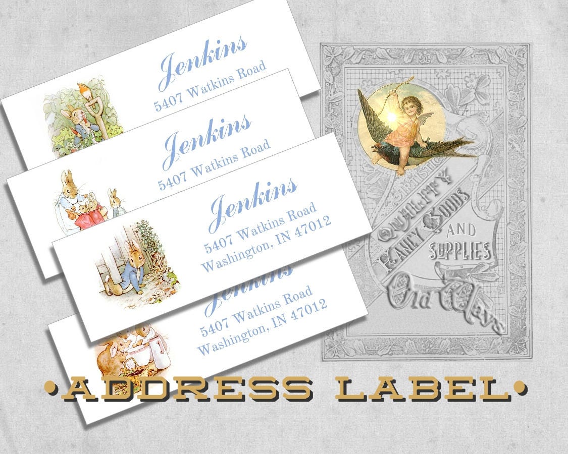 The Tale of Peter Rabbit Return Address Labels Personalized | Etsy