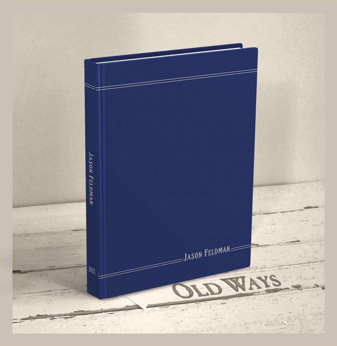 Navy Blue 2026 Journal for Men - Personalized Classic Design Hardcover ...