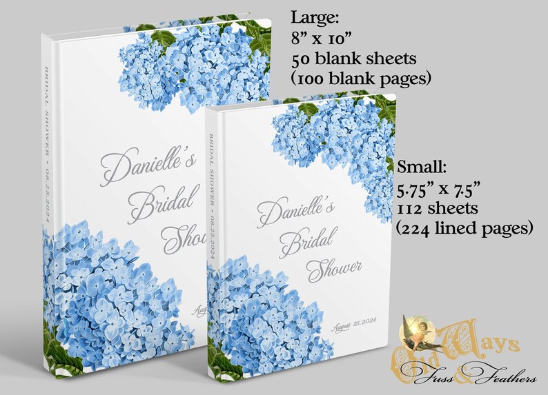 Blue Hydrangea Bridal Shower Guest Book Advice and Wishes - Etsy