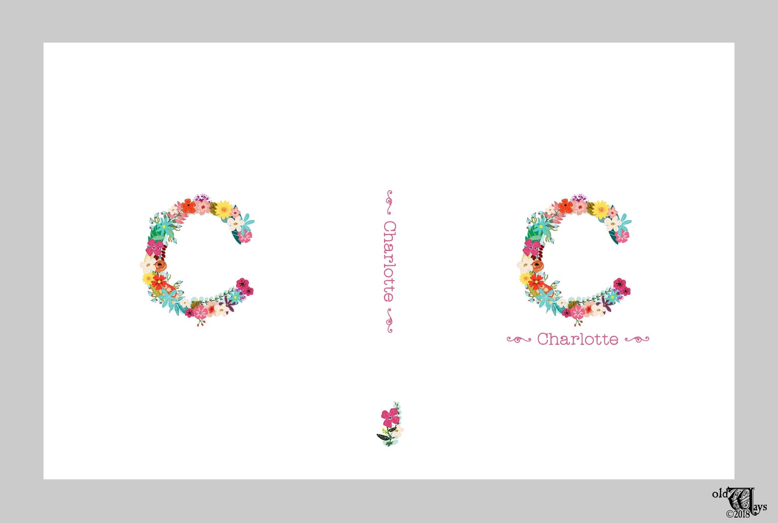 Flower Monogram Journal Personalized With Name in Aqua or - Etsy