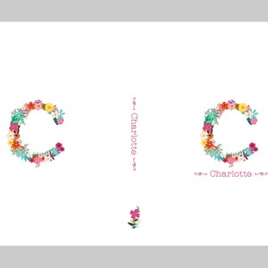 Flower Monogram Journal Personalized With Name in Aqua or - Etsy