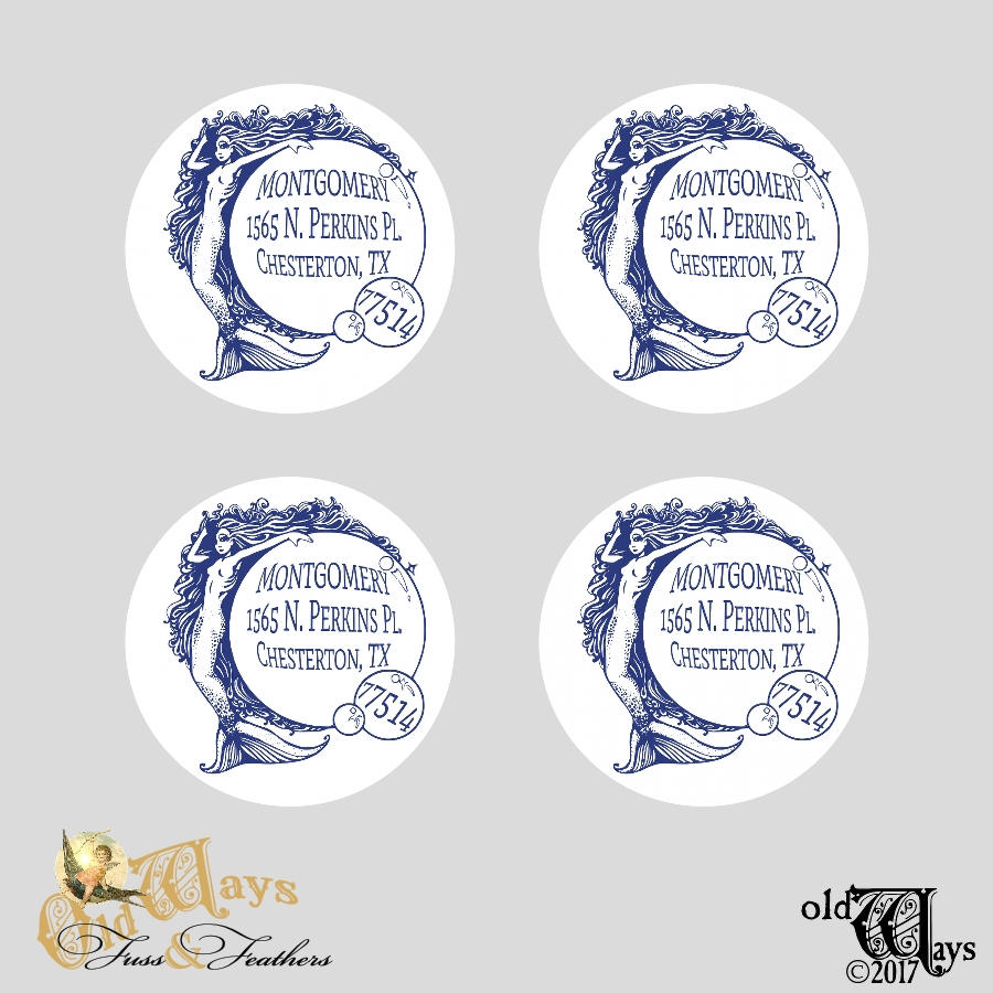 Nautical Return Address Labels Vintage Mermaid - Etsy