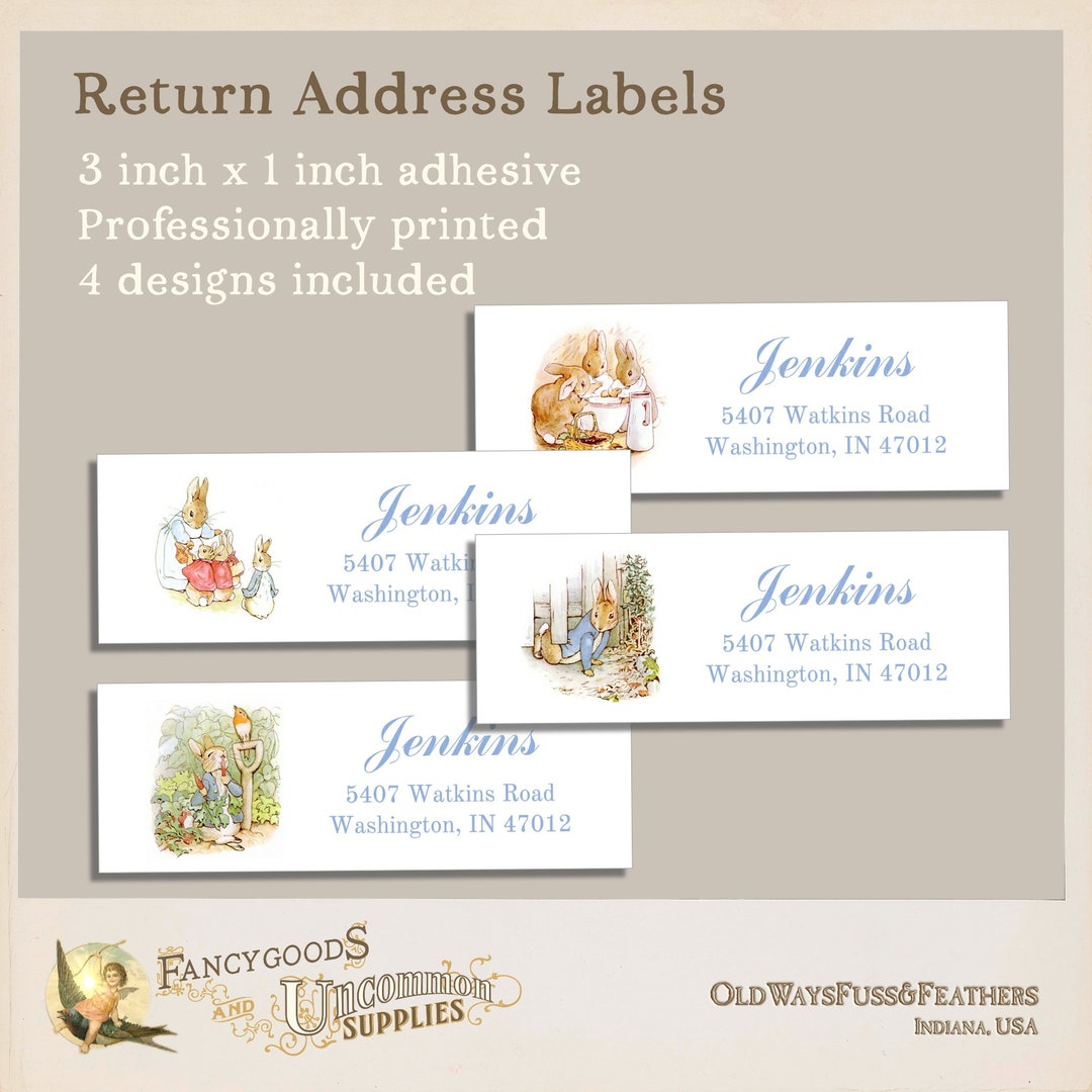 The Tale of Peter Rabbit Return Address Labels - Personalized Labels ...