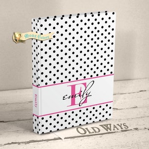 Personalized Polka Dot Monogram Journal With Name Pink - Etsy