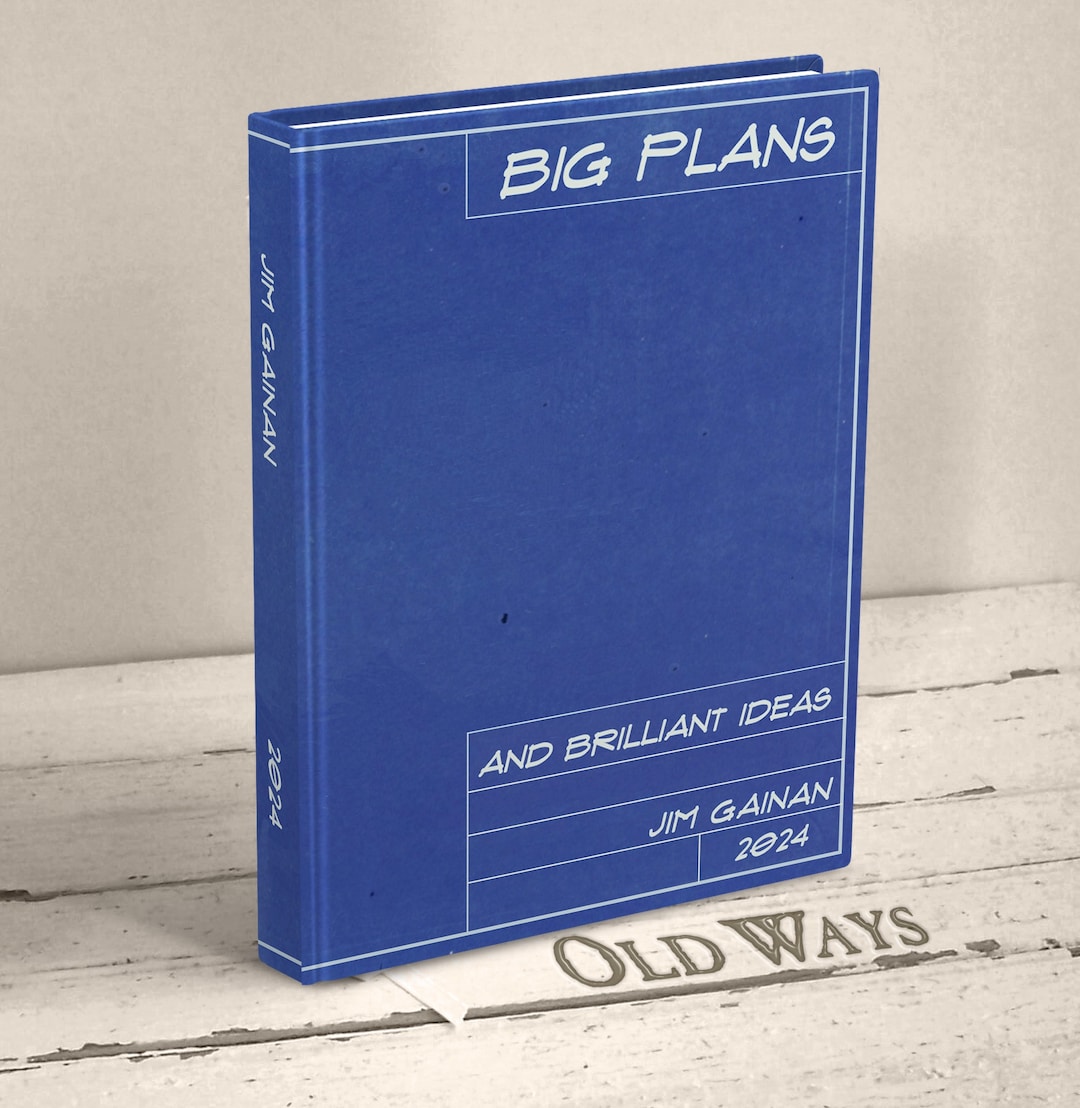Blueprint Personalized Blank Book Big Plans 2024 Sketchbook Unique Gift ...