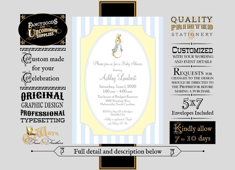Peter Rabbit Baby Shower Invitations Vintage Storybook Baby | Etsy