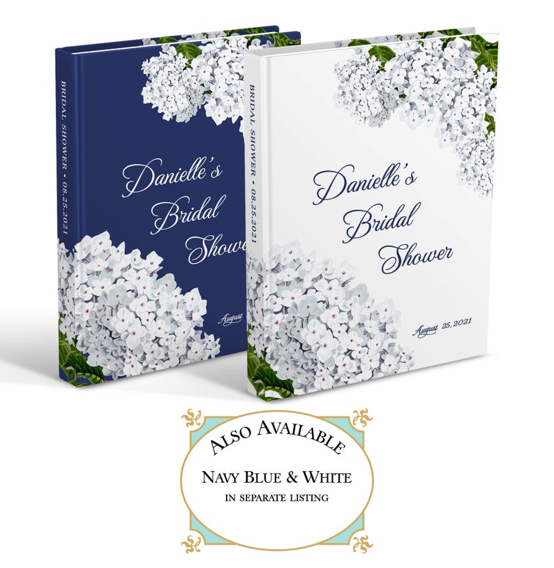 Blue Hydrangea Bridal Shower Guest Book Advice and Wishes - Etsy