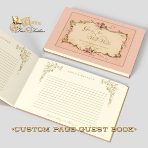 Pink Wedding Guest Book - Personalized With Custom Pages - French ...