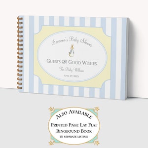 Peter Rabbit Baby Shower Guest Book - Personalized Keepsake - Baby ...