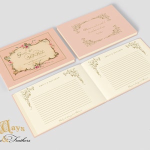 Pink Wedding Guest Book - Personalized With Custom Pages - French ...
