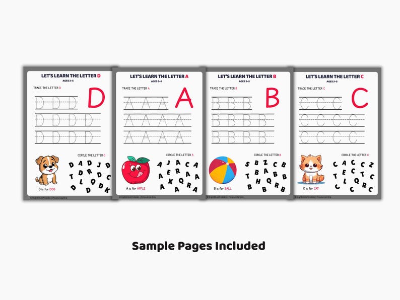 Alphabet Tracing Worksheets A-Z – Preschool & Kindergarten (printable ...