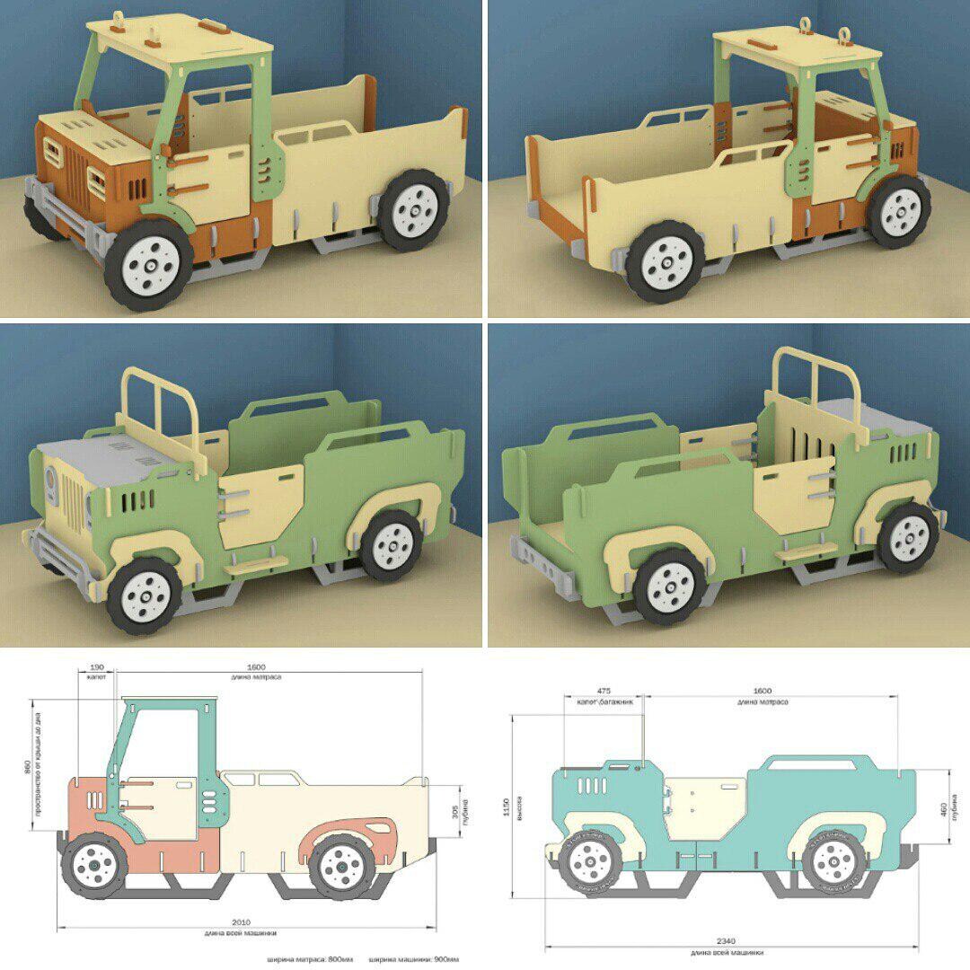 Jeep & Truck Model DXF Plan, CNC Laser Cut, Scalable 3D Puzzle (digital ...