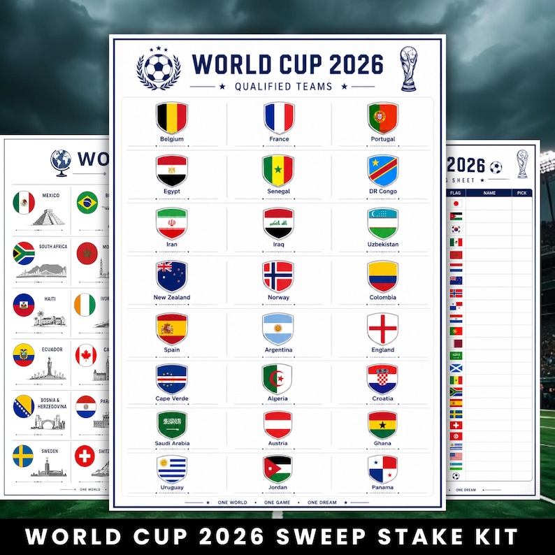 World Cup 2026 Sweepstake Kit Printable PDF, Office Pool Template ...