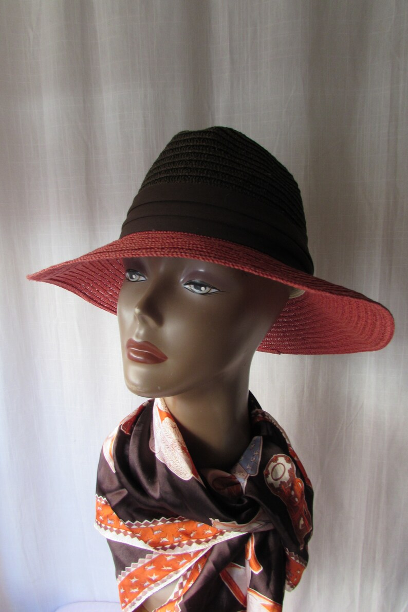 Fedora Santa Barbara Hat Co. : chapeau de soleil orange marron (22,75 ...