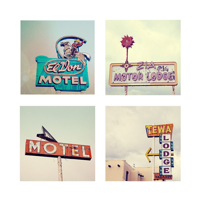 Route 66 Motel Sign Photography Set, Tewa Lodge Route 66 Decor, Mother ...
