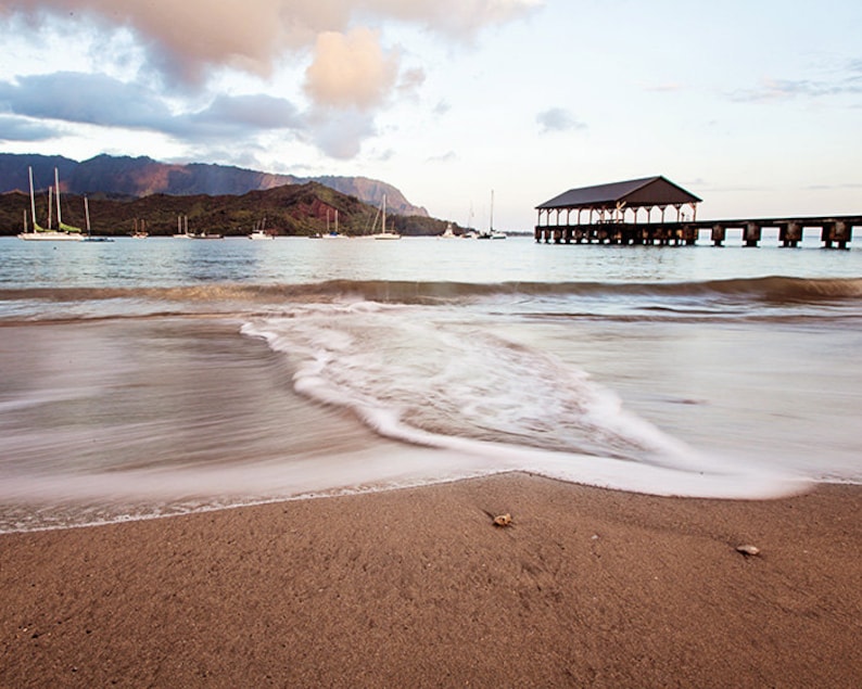 Hanalei Bay Pier Photograph, Kauai Hawaii Beach Print, Ocean Wall Art ...