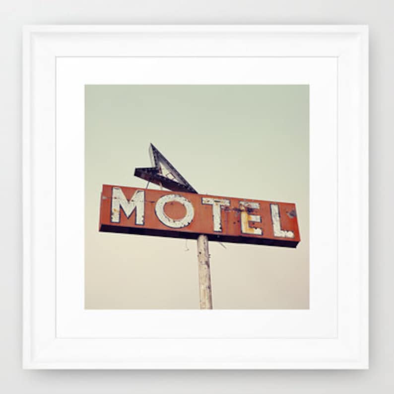 Retro Roadside Route 66 Motel Sign Photography Print, Albuquerque Neon ...
