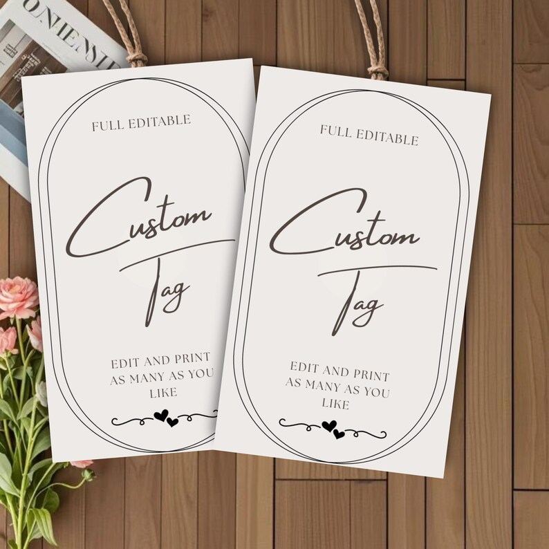 Editable Gift Tags Template, Calligraphy Favor Labels for Wedding, DIY ...