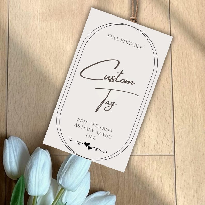 Editable Gift Tags Template, Calligraphy Favor Labels for Wedding, DIY ...