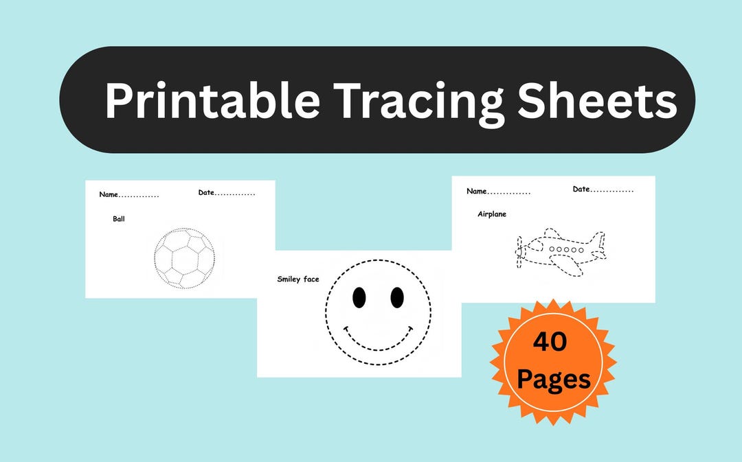 Object Tracing Worksheet Bundle – Preschool Fine Motor Skills, Shape ...