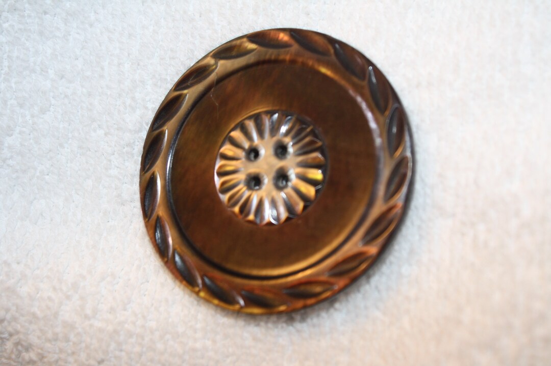 Big Bronze Look Spectacular Button With 4 Holes at Center 2 Inches - Etsy