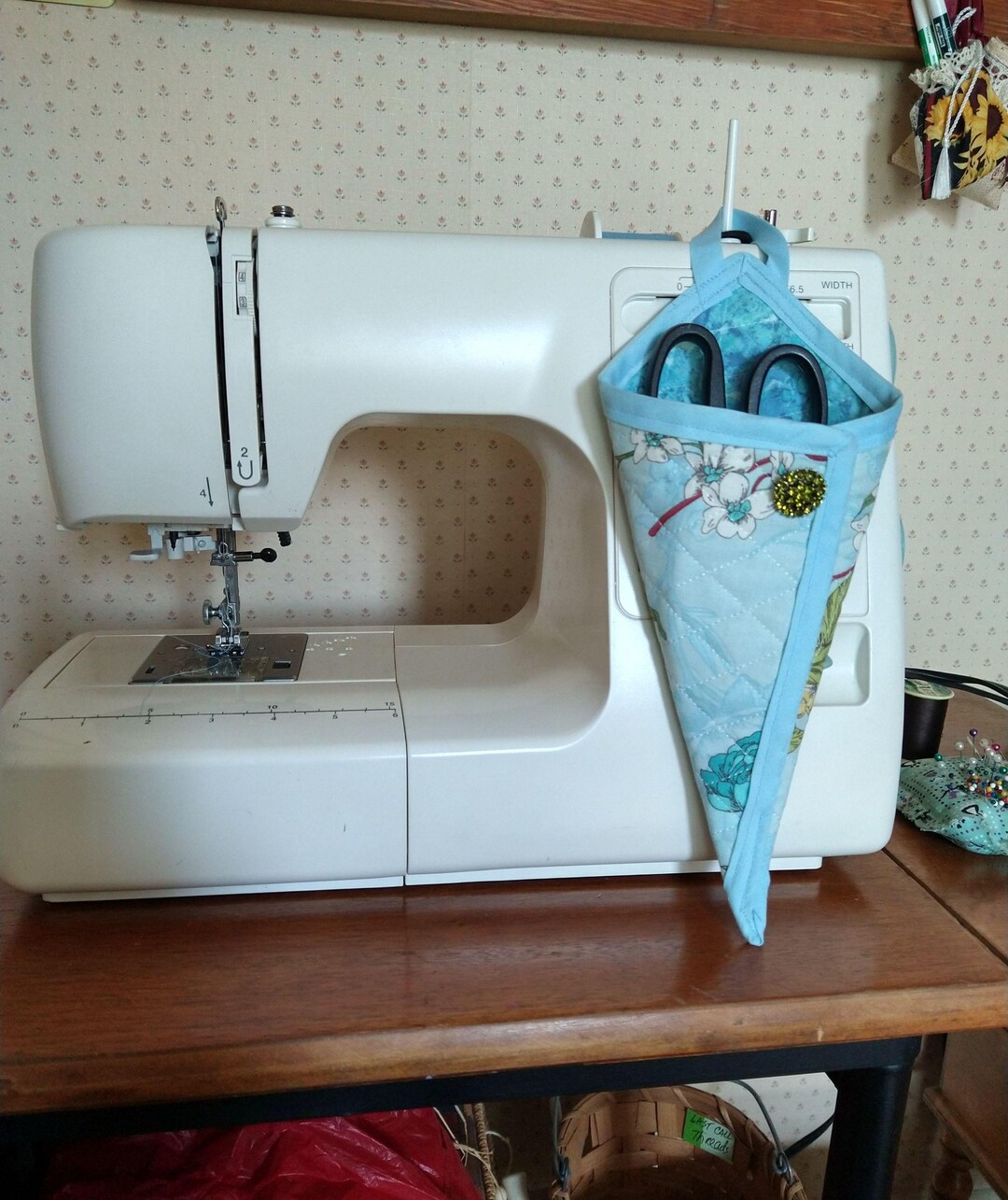 Scissor Holder: Floral & Marbled Fabric Sewing Organizer - Etsy