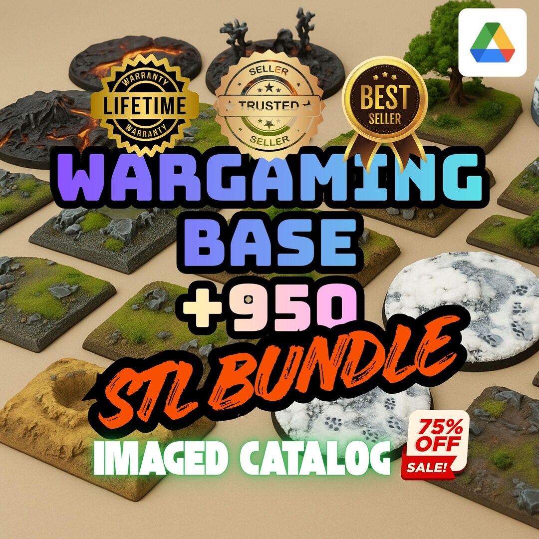 950 GB Wargaming Base STL Mega Pack – Tabletop Bases & Terrain Models ...