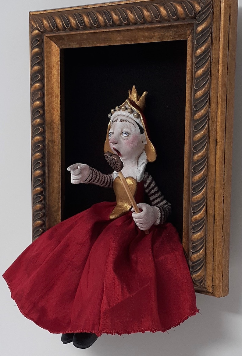 Queen of Hearts--sculpted Figure/doll in Shadowbox - Etsy Australia