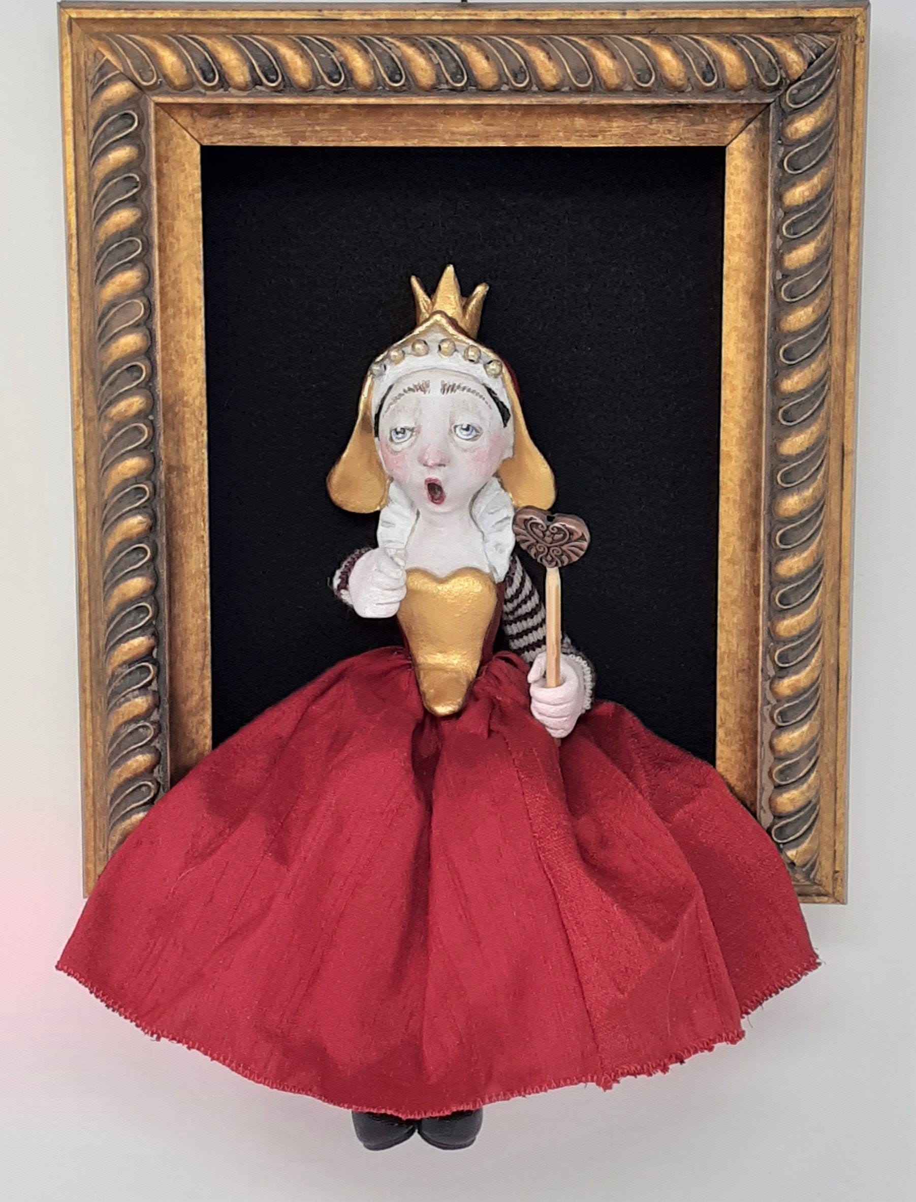 Queen of Heartssculpted figure/doll in shadowbox | Etsy