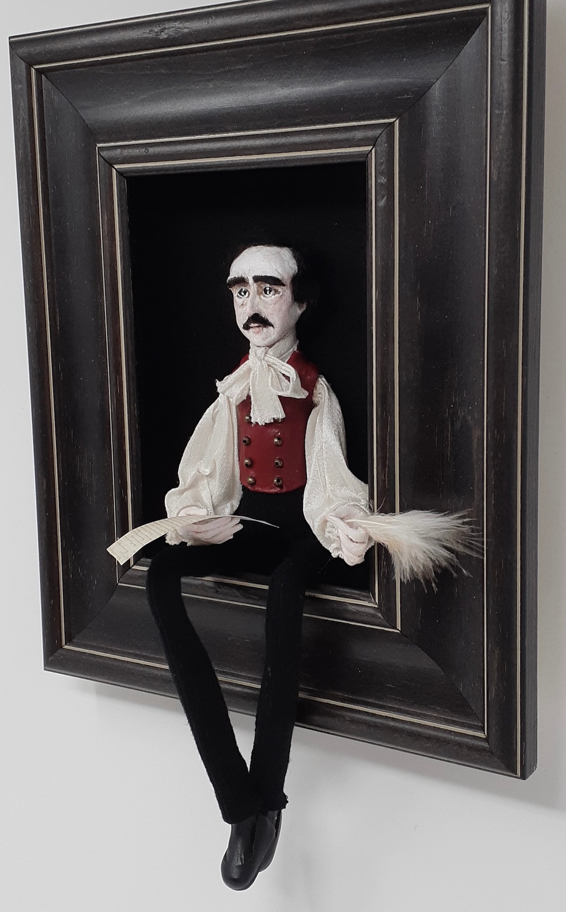 Edgar Allan Poe--sculpted Figure/doll in Shadowbox - Etsy