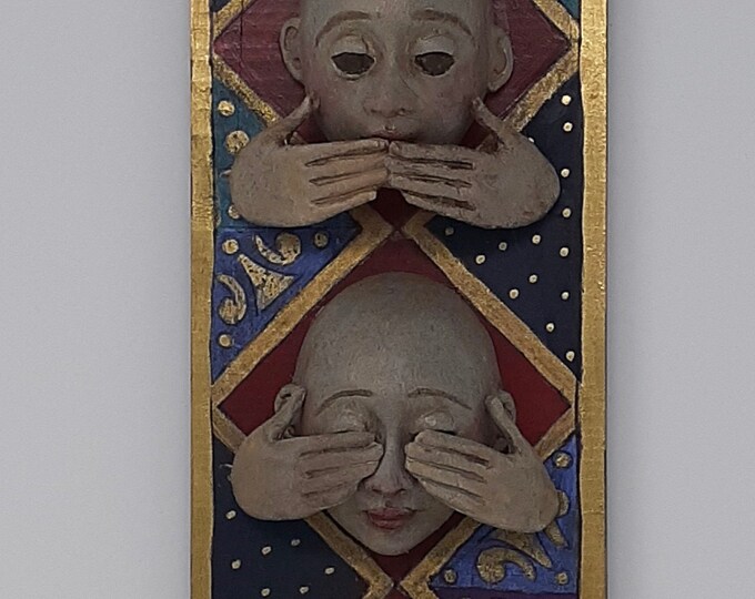Hear No Evil, See No Evil, Speak No Evil Masks Wall Hanging - Etsy
