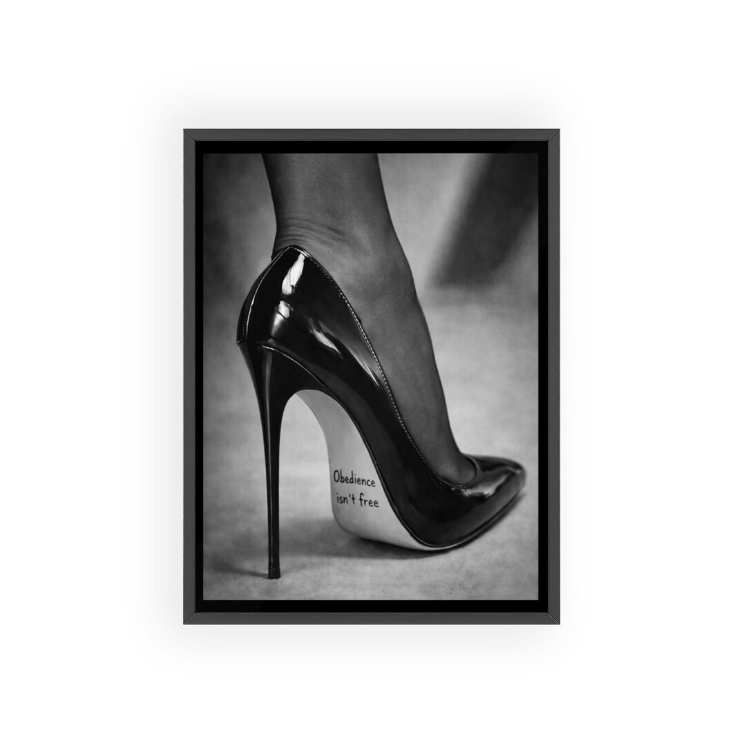 Stiletto High Heel Poster With Wooden Frame | Black and White Fashion ...