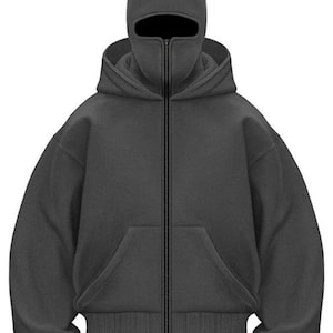 Full Zip Hoodie Over Face - Etsy